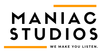 Maniac Studios Logo White - Sports Maniac